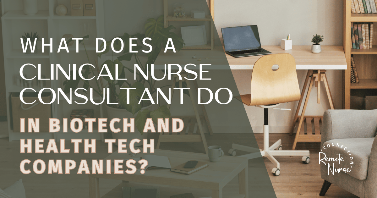 Clinical Nurse Consultant Role in Biotech | Remote Nurse Connection